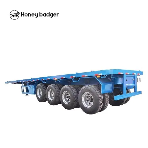 4 Axle 70 Tons Flatbed Semi Trailer - flatbed simi-trailer - Honey Badger